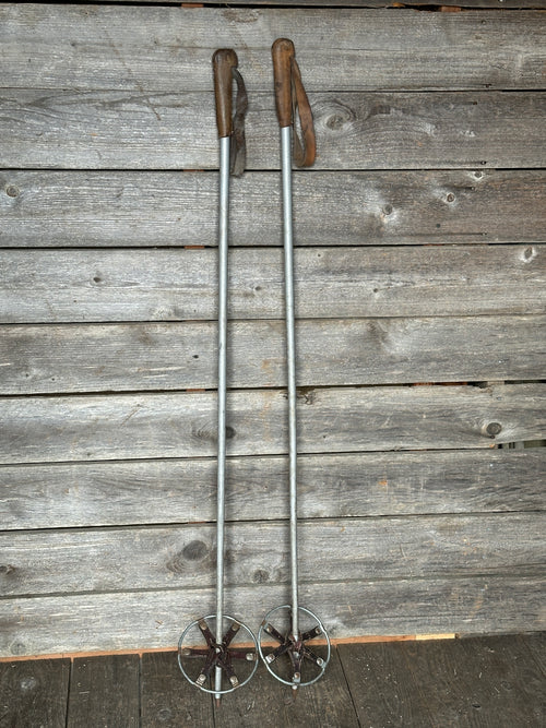 Vintage Bamboo Ski Poles and Antique Hickory Poles - VintageWinter