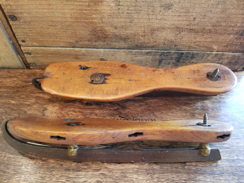 Primitive Antique Ice Skates with Wood and Hand Forged Blades and Uniq ...