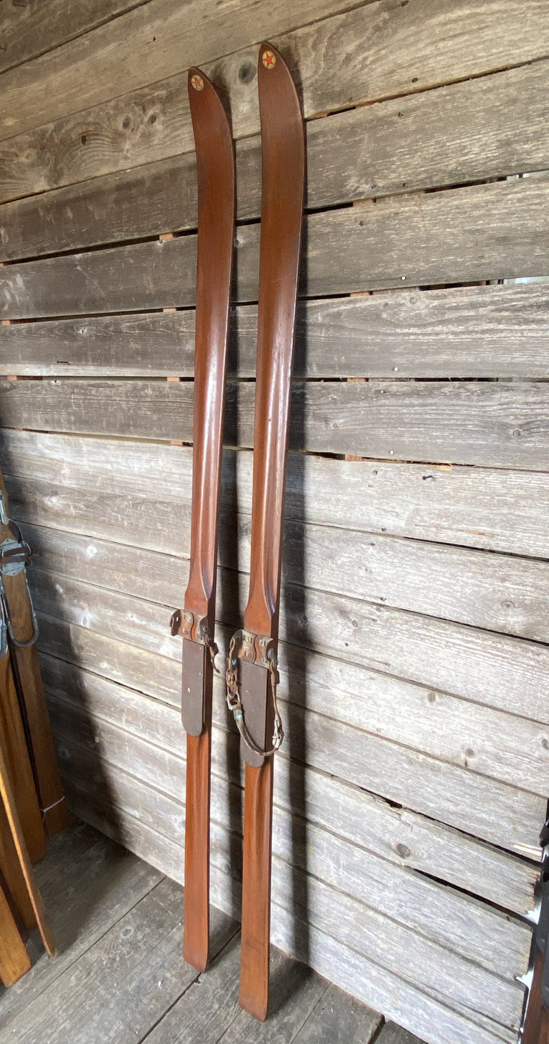 Antique R.H. Macy's Co. Wooden Skis - VintageWinter