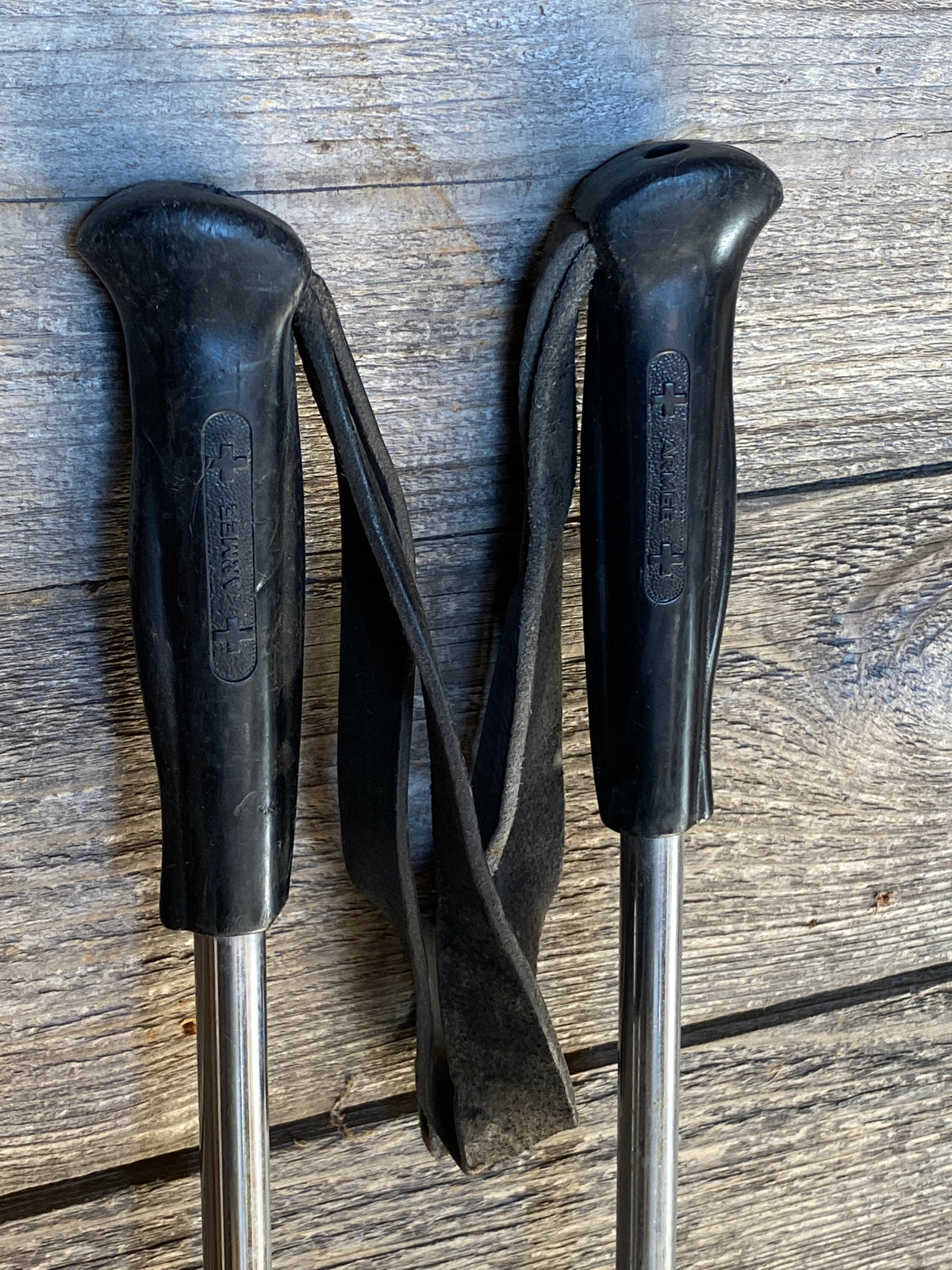 WWII Swiss Army Ski Poles - Vintage - VintageWinter