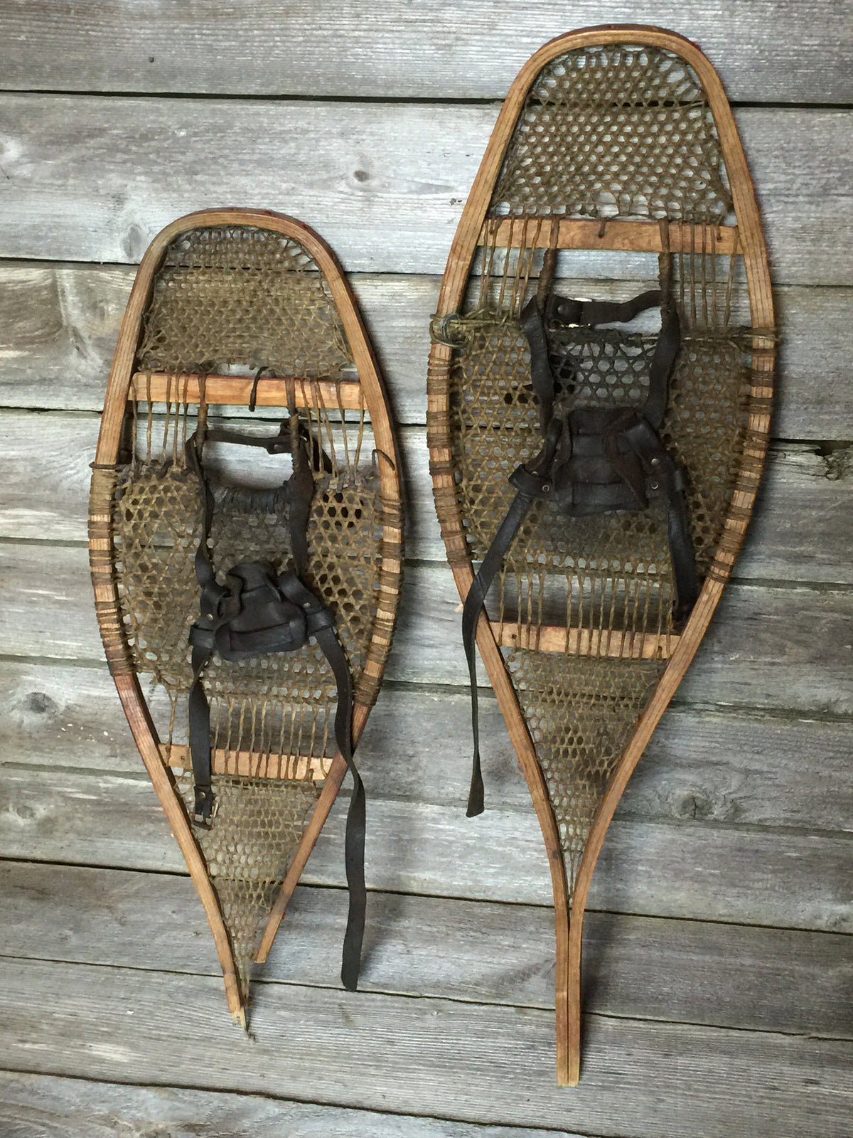 Antique Native American Snowshoes with pom poms - VintageWinter