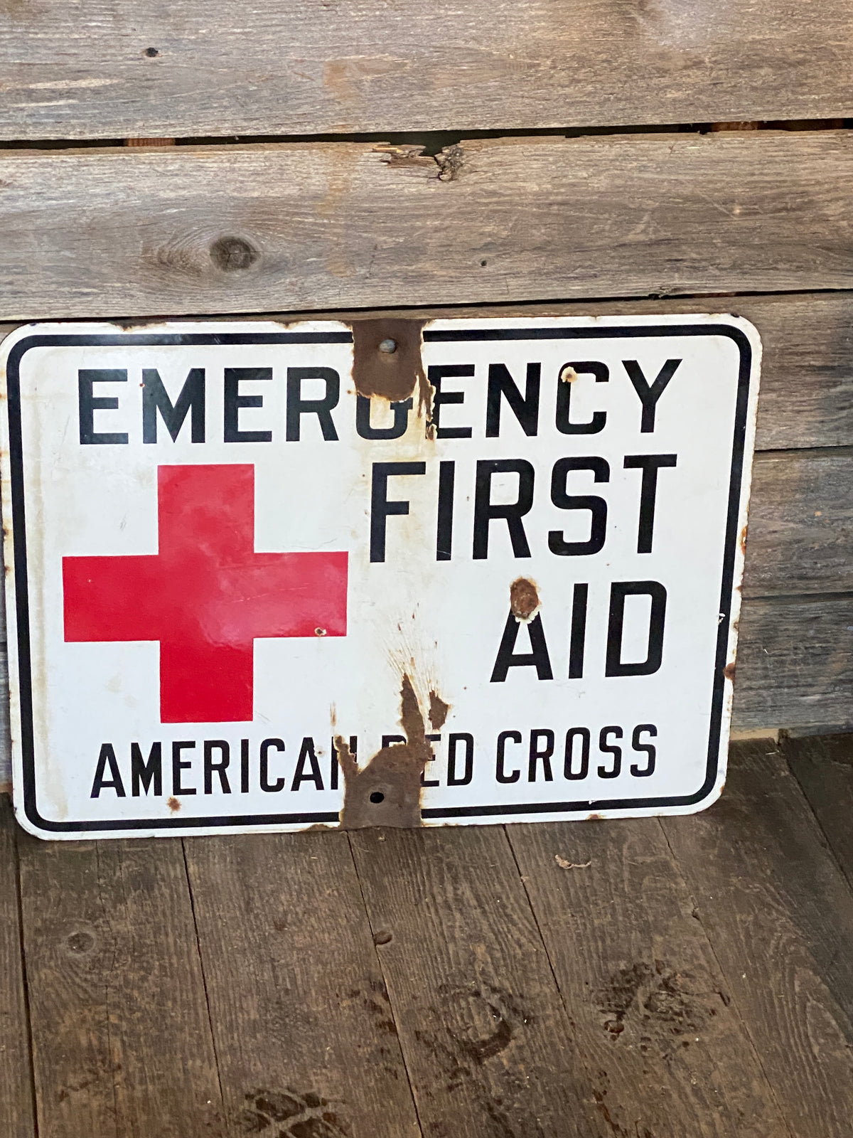 Vintage Emergency First Aid Sign American Red Cross - VintageWinter