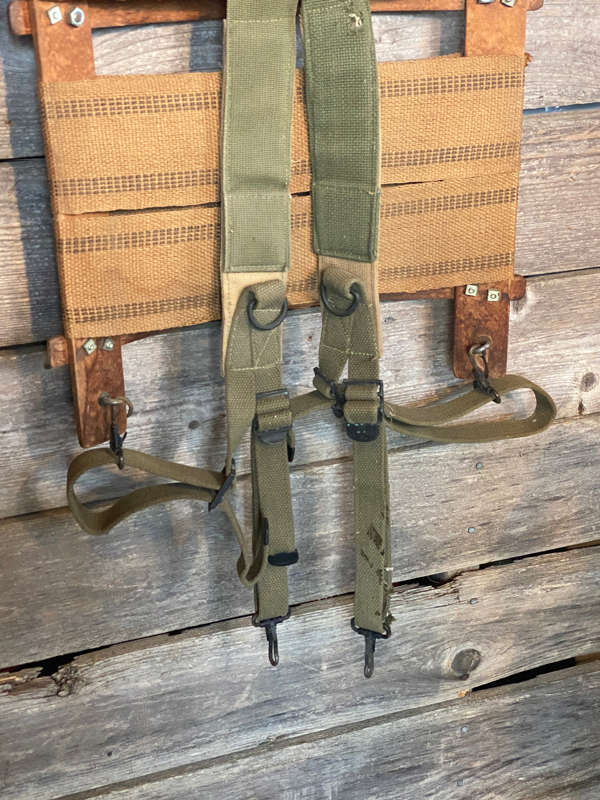 Wood Frame Backpack with Canvas Straps - VintageWinter