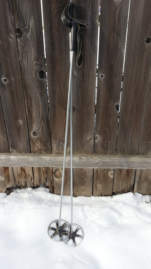 WWII Swiss Army Ski Poles - Vintage - VintageWinter