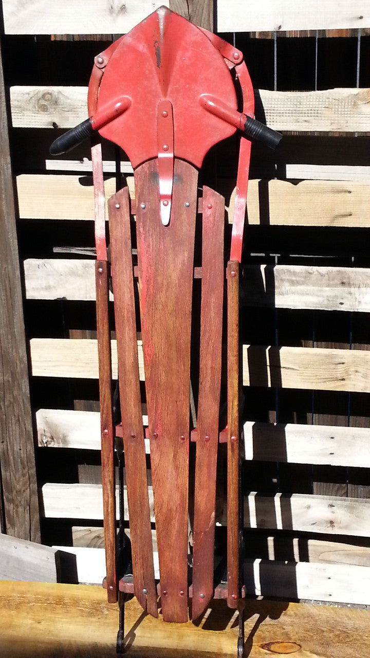 Vintage Red Rocket Sled - VintageWinter