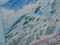 Vintage Grand Targhee base area trail map sign - VintageWinter