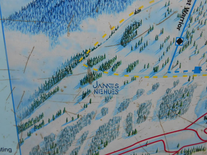 Vintage Grand Targhee base area trail map sign - VintageWinter
